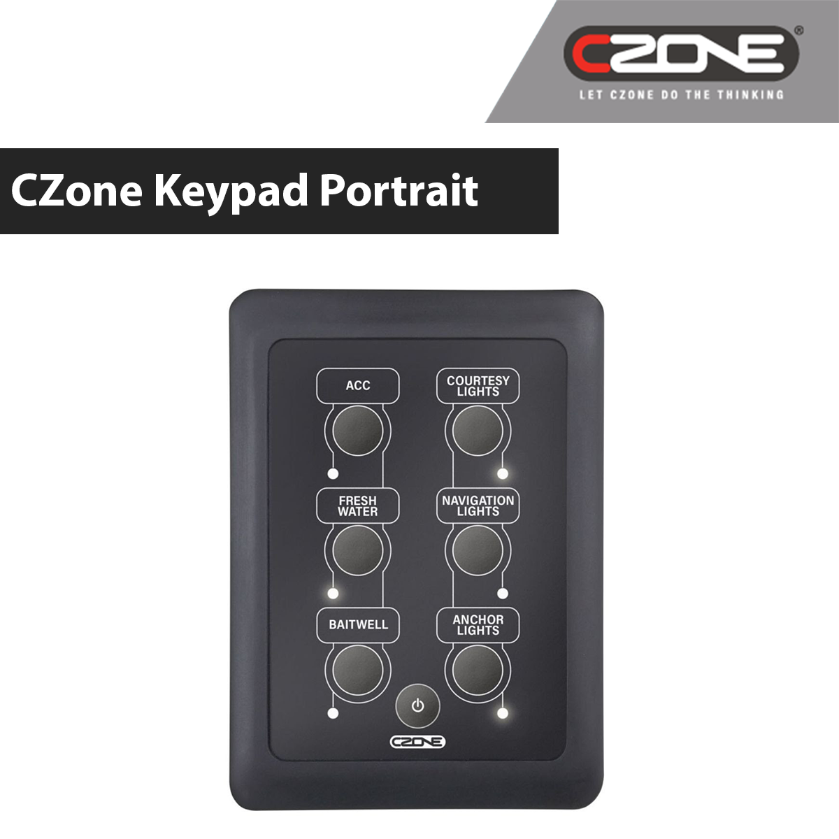 CZone | 6 Way Waterproof Keypads - Landscape 80-911-0162-00 | Portrait ...